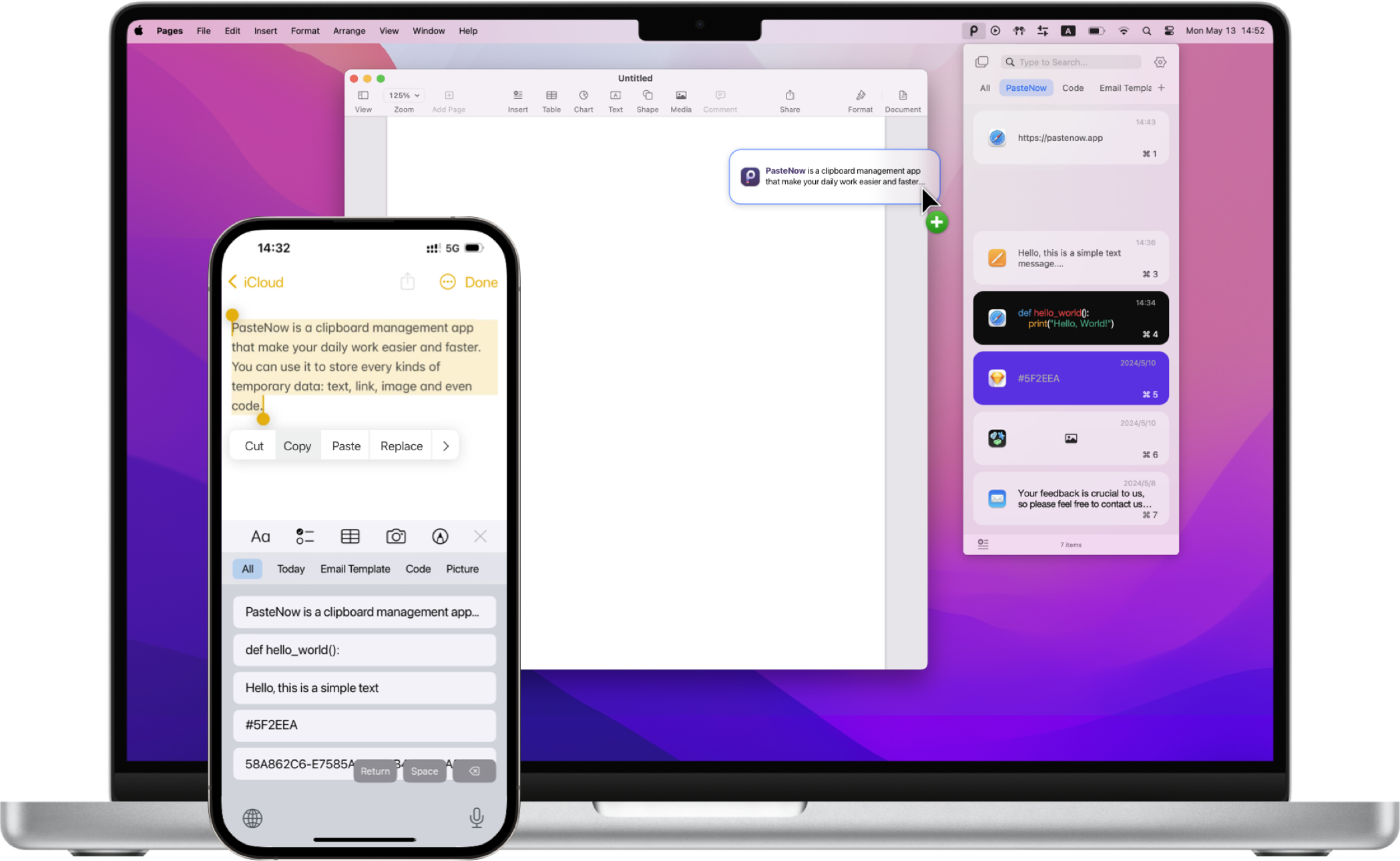 PasteNow - Clipboard manager for macOS & iOS